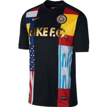Nike F.C. Training T-Shirt - Black / Tour Yellow - Football Shirt ...