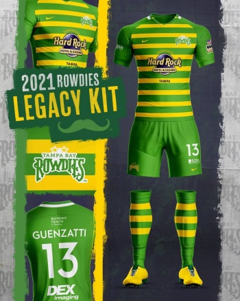 Tampa Bay Rowdies 2021 Nike Home, Away and Third Kits