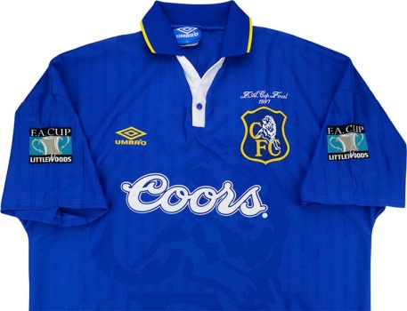 Umbro 1997 Chelsea Match Worn FA Cup Final Home Shirt - Football Shirt ...