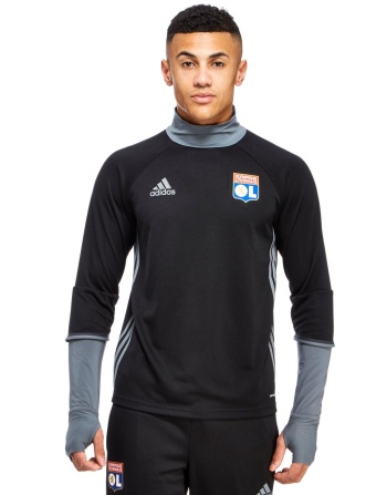 Adidas Olympique Lyon Training Top - Black / Vista Grey - Football ...
