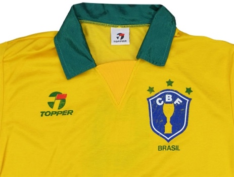 Topper 1989 Brazil Match Worn Home Shirt - Football Shirt Culture ...