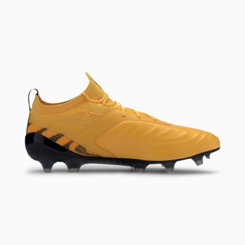 Puma ONE 20.1 FG/AG Spark - Yellow / Puma Black / Orange - Football ...