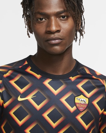 AS Roma 20/21 Football Top - Black / University Gold / University Gold ...