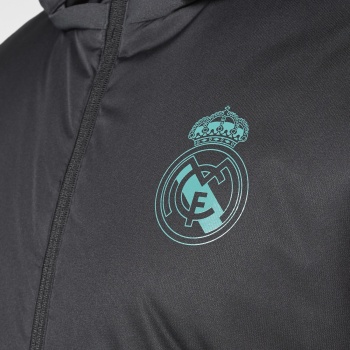 Adidas Real Madrid Winter Jacket - Black / Solid Grey - Football Shirt ...