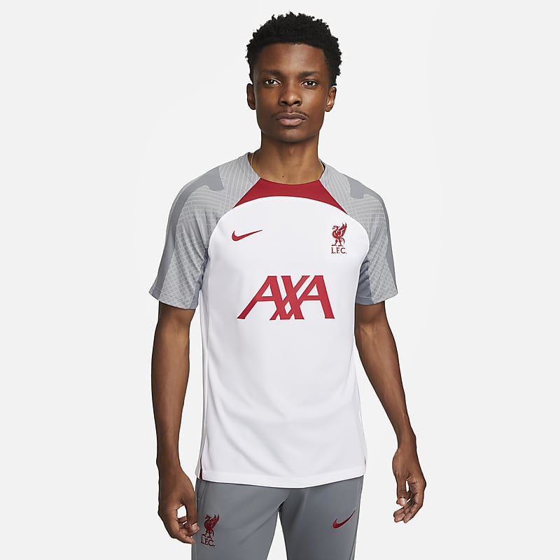 Liverpool F.C. Strike Nike Dri-FIT Knit Football Top - White / Smoke ...