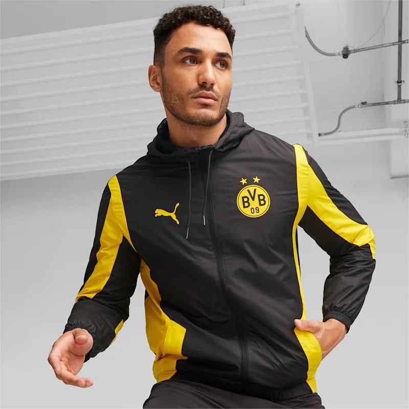 Borussia Dortmund 2023-24 Puma Prematch Football Jacket - PUMA Black ...