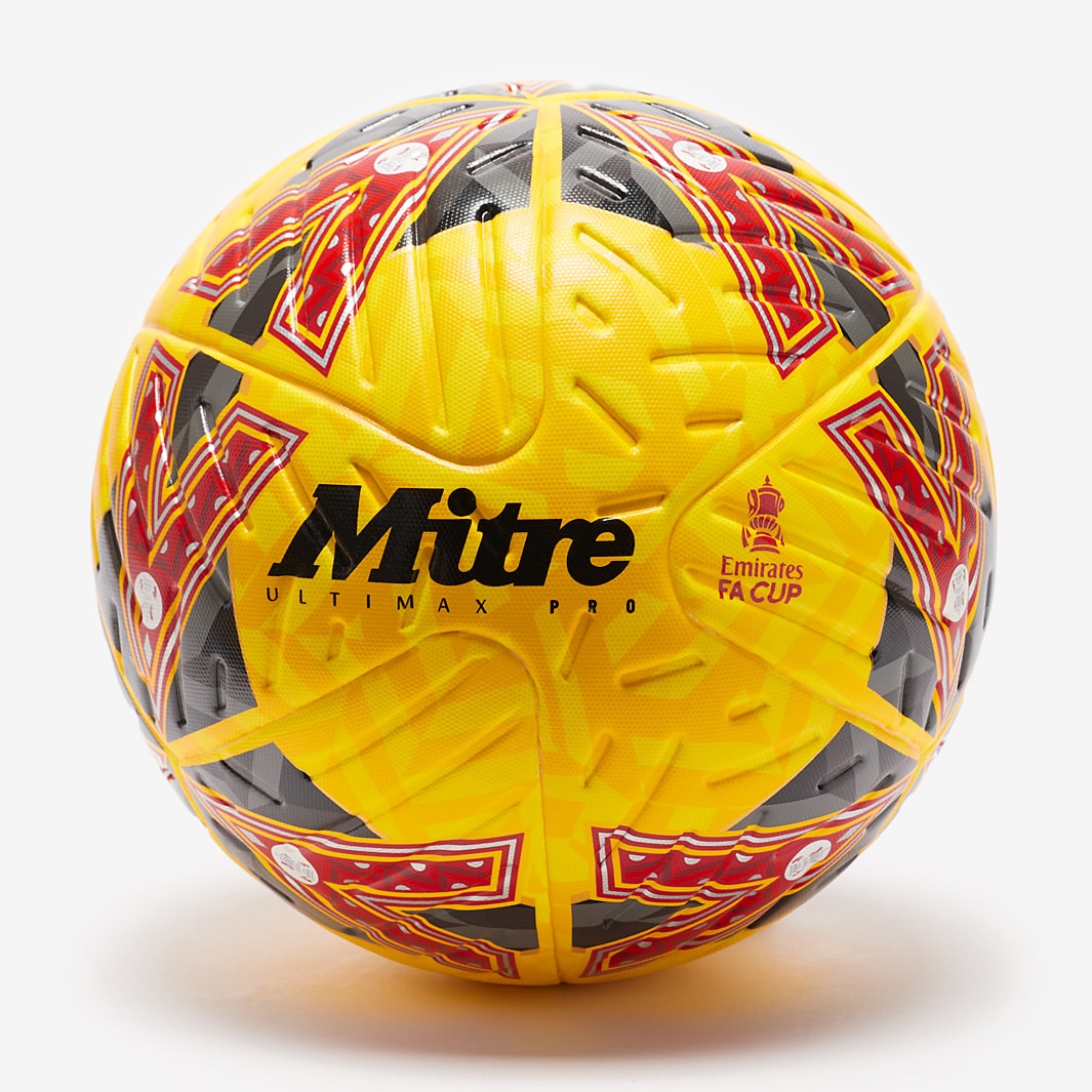 Mitre FA Cup Ultimax Pro 23/24 Ball - Yellow / Grey / Red - Football ...