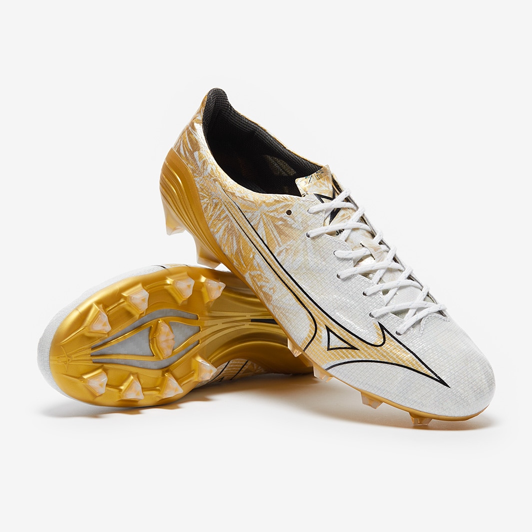 Mizuno Alpha Made In Japan FG - White / GE Gold / Black - Football ...