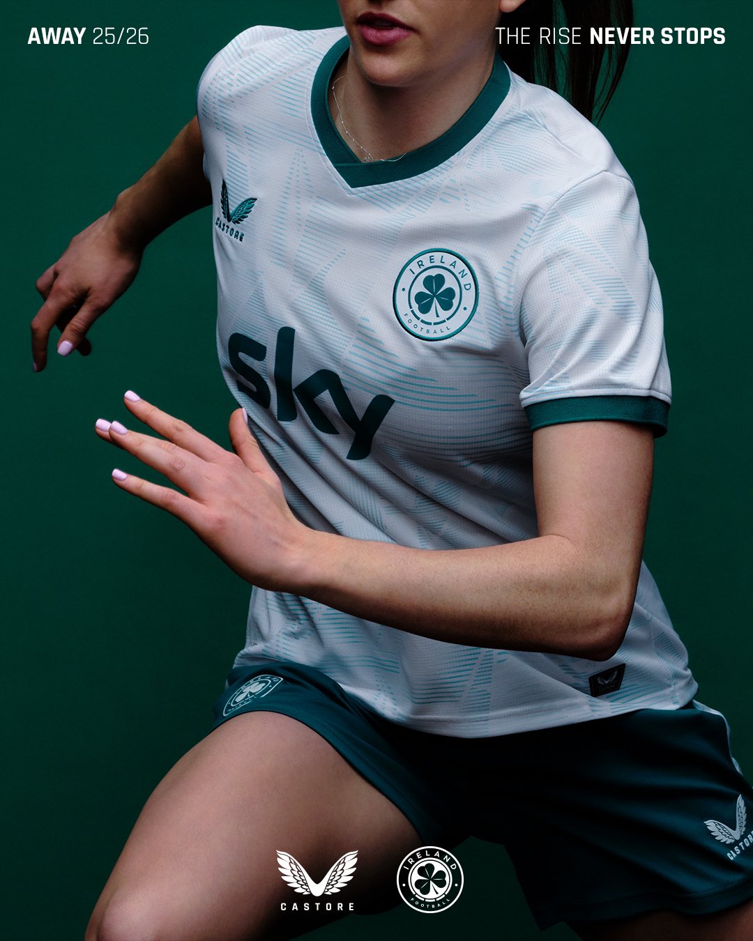Ireland 25/26 Castore Women’s Home and Away Kits - Football Shirt ...