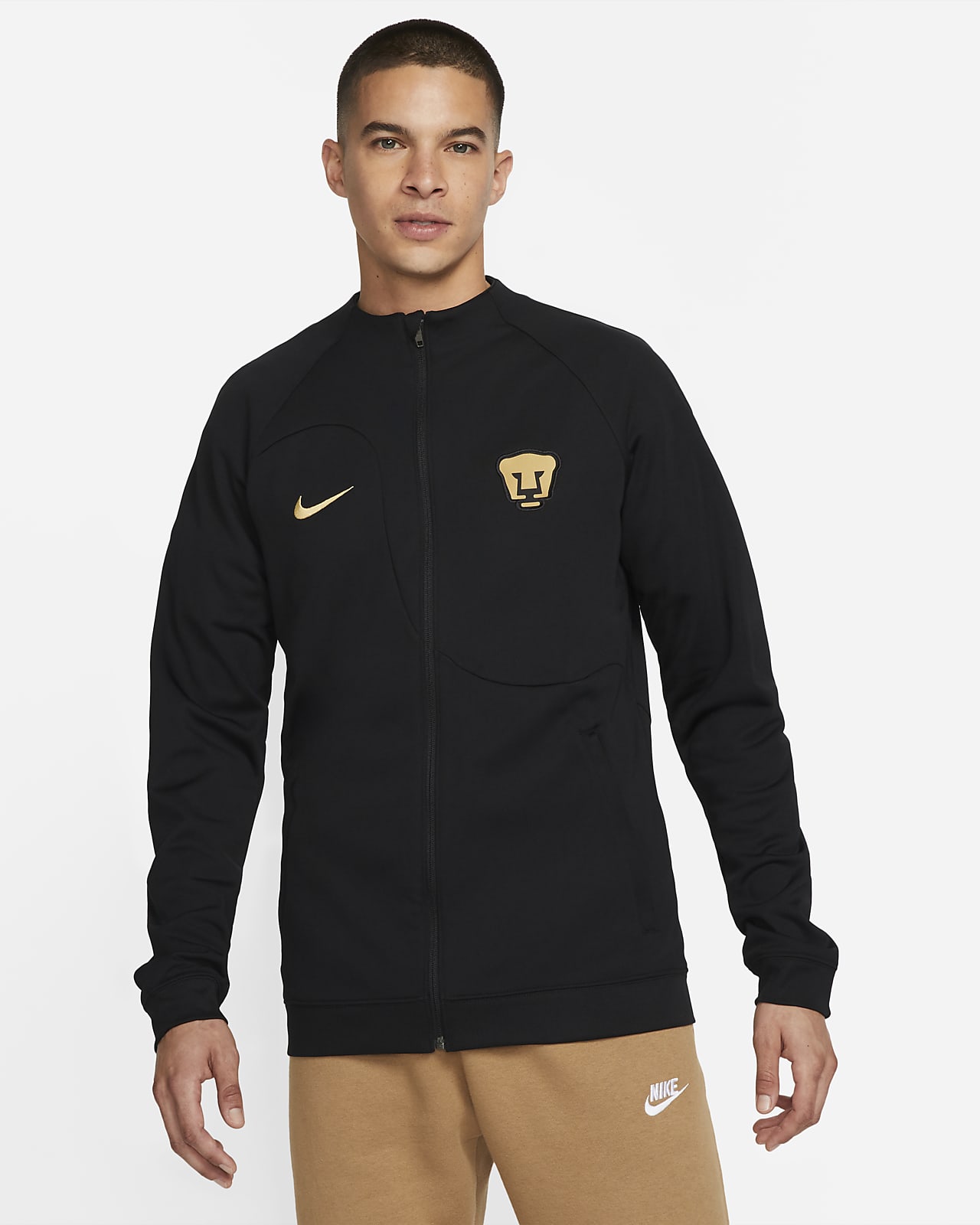 Pumas UNAM Academy Pro Full-Zip Knit Football Jacket - Black / Truly ...