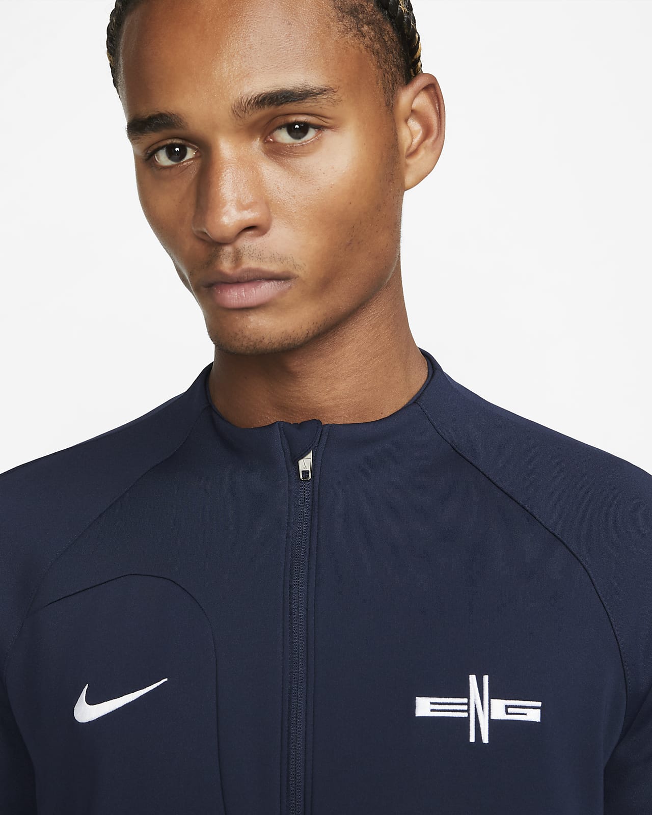 England Academy Pro Full-Zip Knit Football Jacket - Obsidian / White
