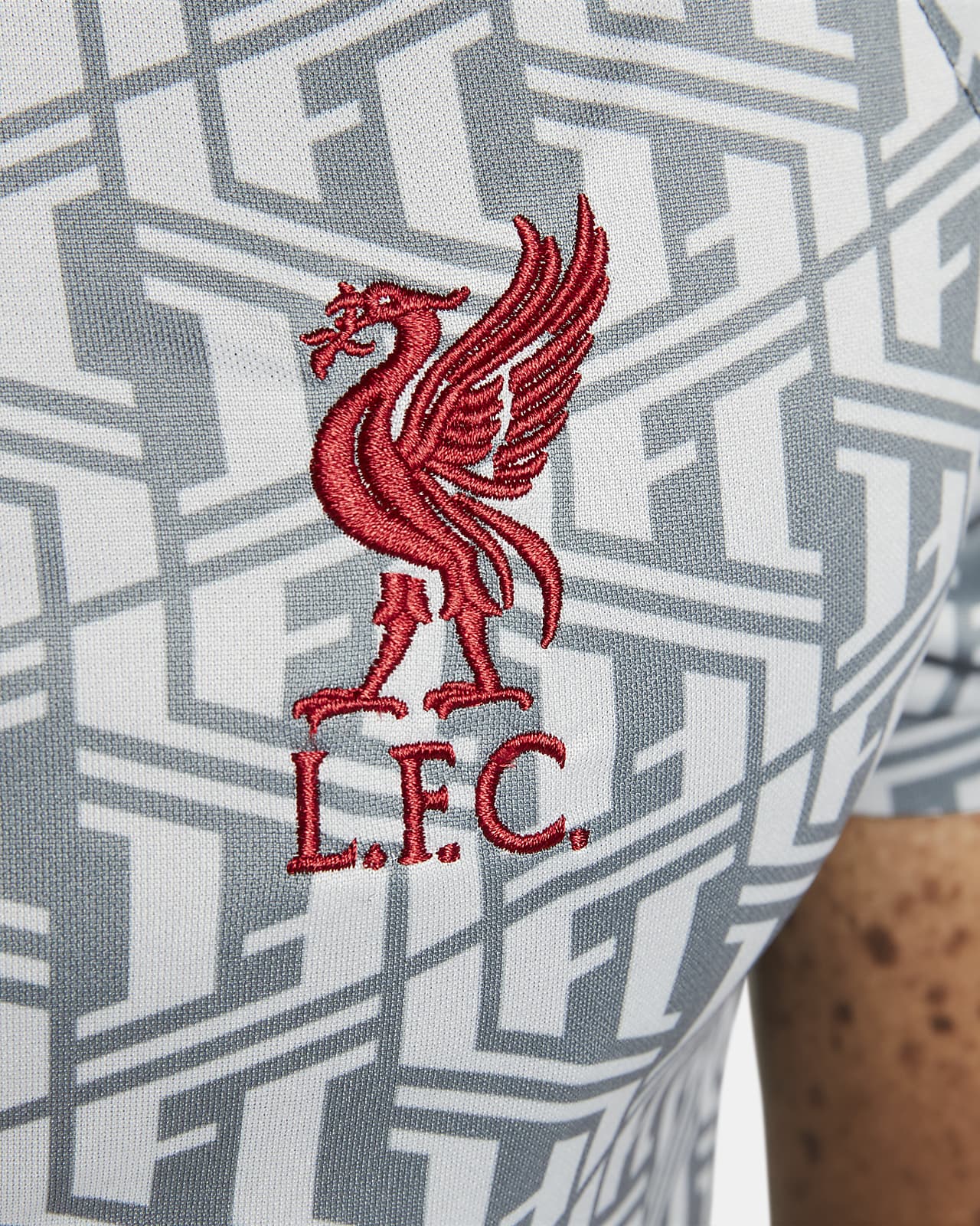 Liverpool 2023 Nike Pre-Match Football Top - Wolf Grey / Tough Red ...