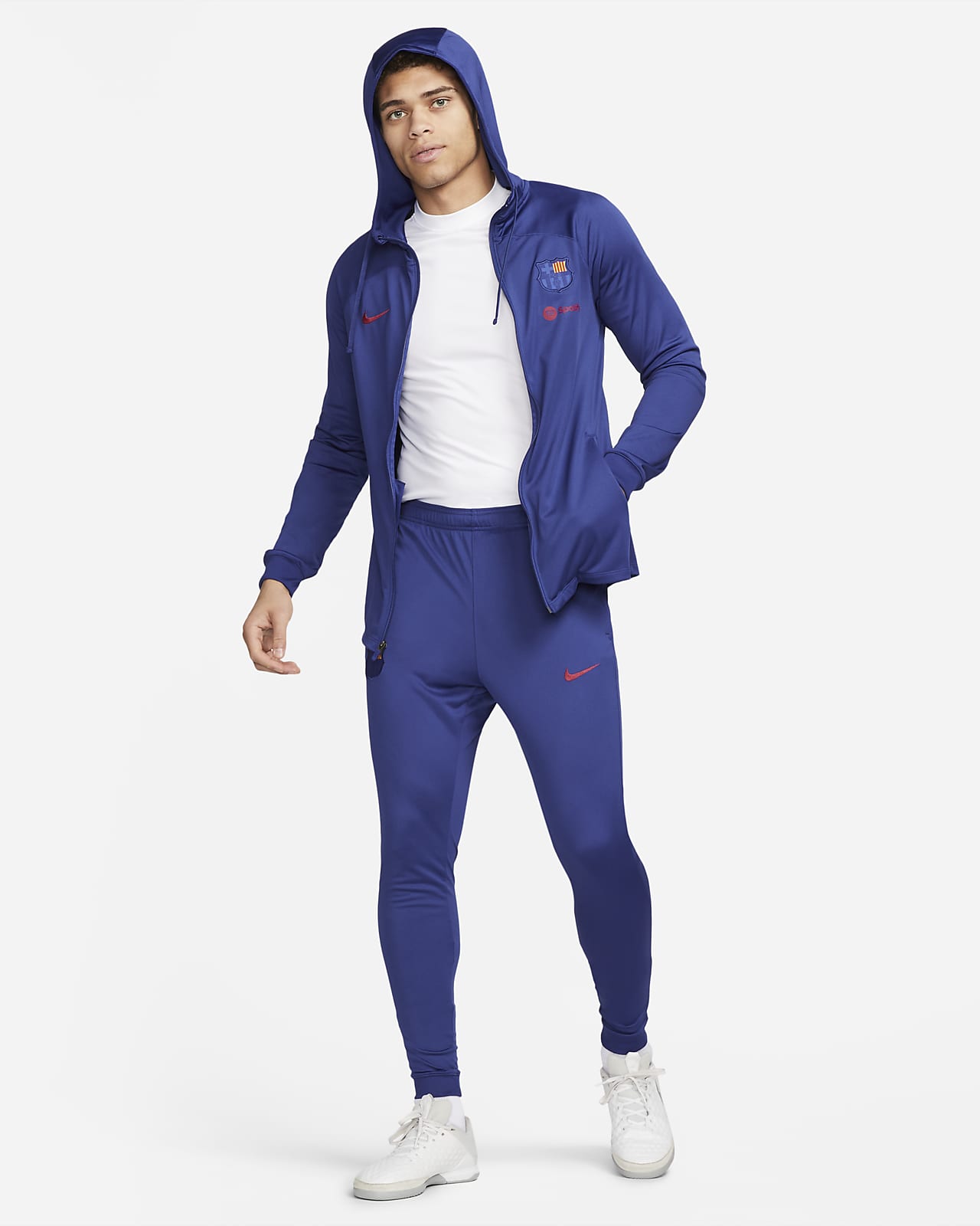 F.C. Barcelona Strike Nike Dri-FIT Hooded Football Tracksuit - Deep ...