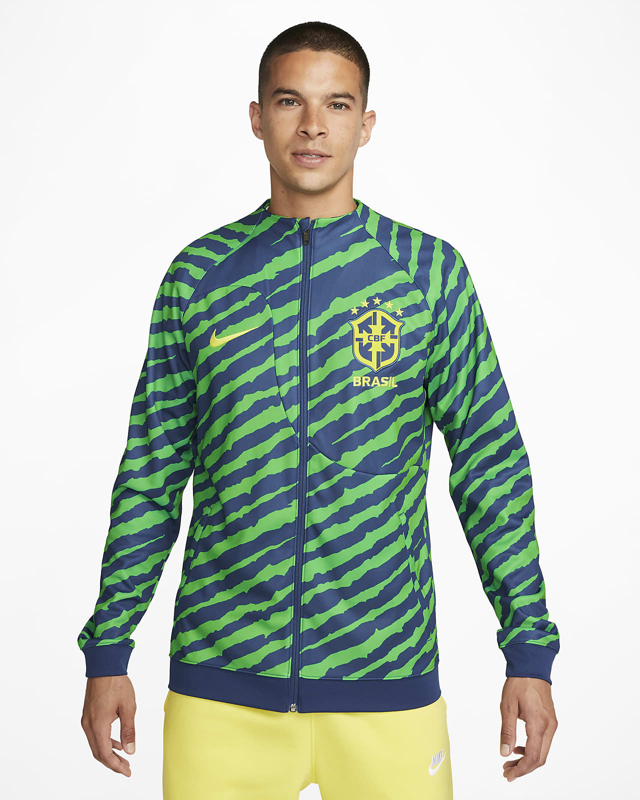 Brasil Academy Pro Full-Zip Knit Football Jacket - Coastal Blue / Light ...