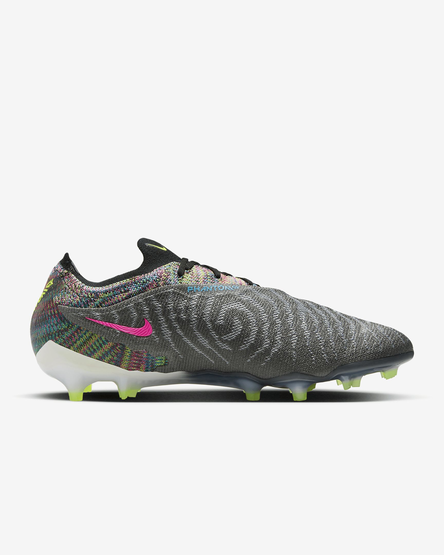 Nike Gripknit Phantom GX Elite Fusion FG - Black / White / Blue Glow / Volt
