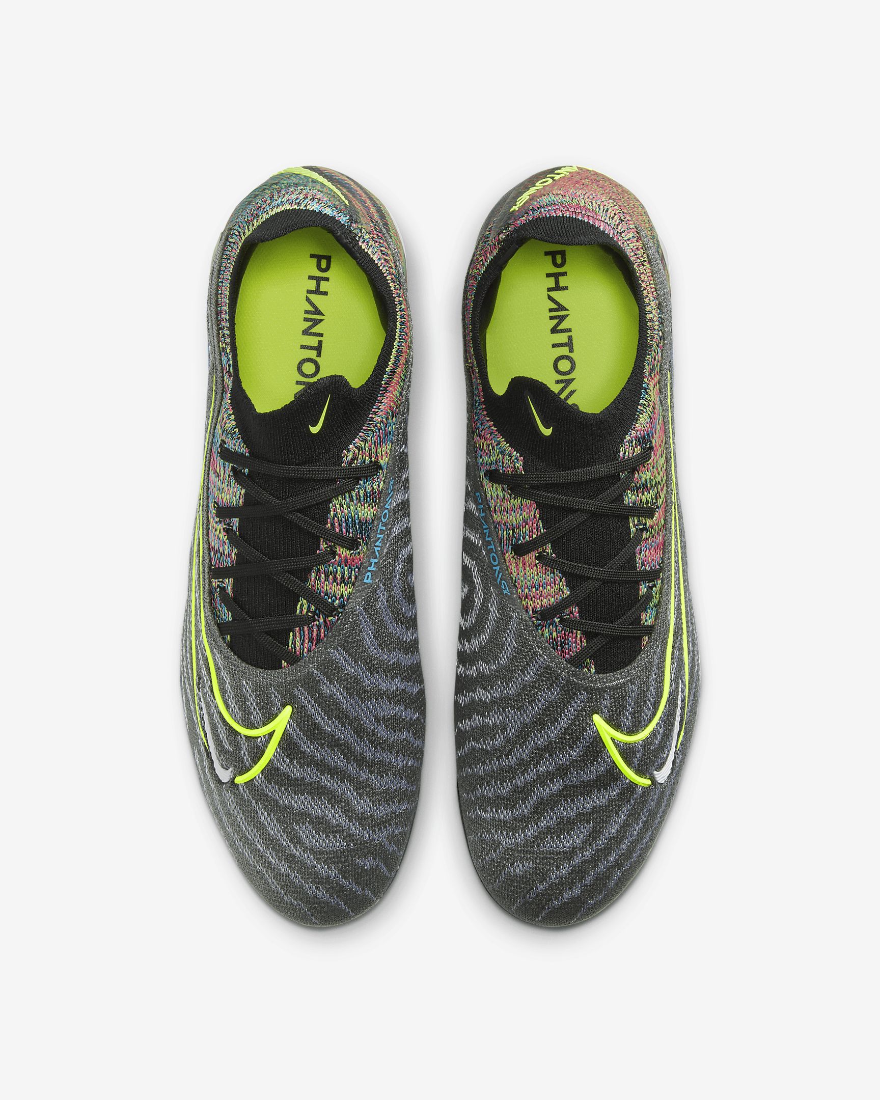 Nike Gripknit Phantom GX Elite Fusion FG - Black / White / Blue Glow / Volt