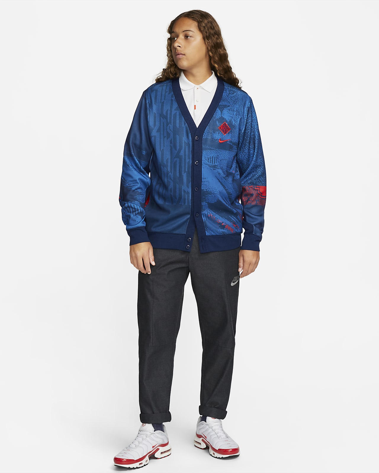 England Nike Dri-FIT Player Cardigan - Blue Void / Challenge Red ...