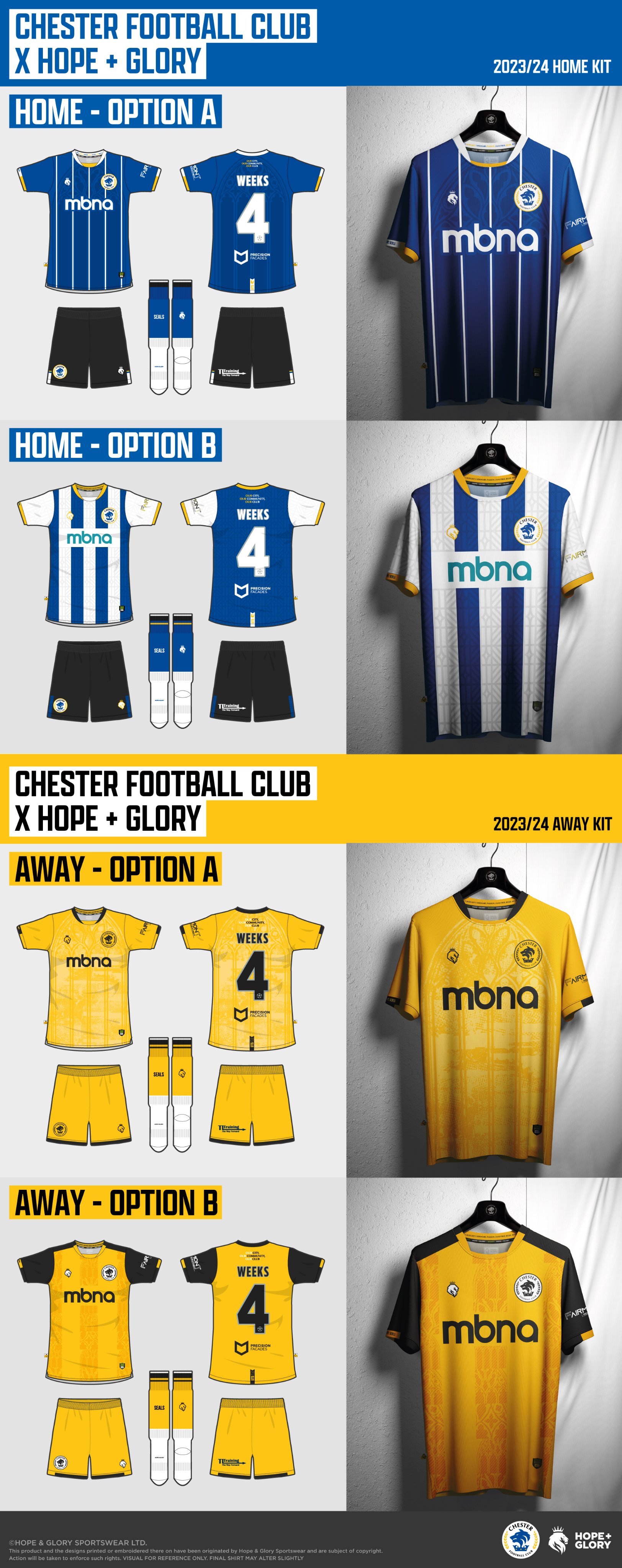 Chester FC 2023/24 Hope + Glory Kit Vote - Football Shirt Culture ...