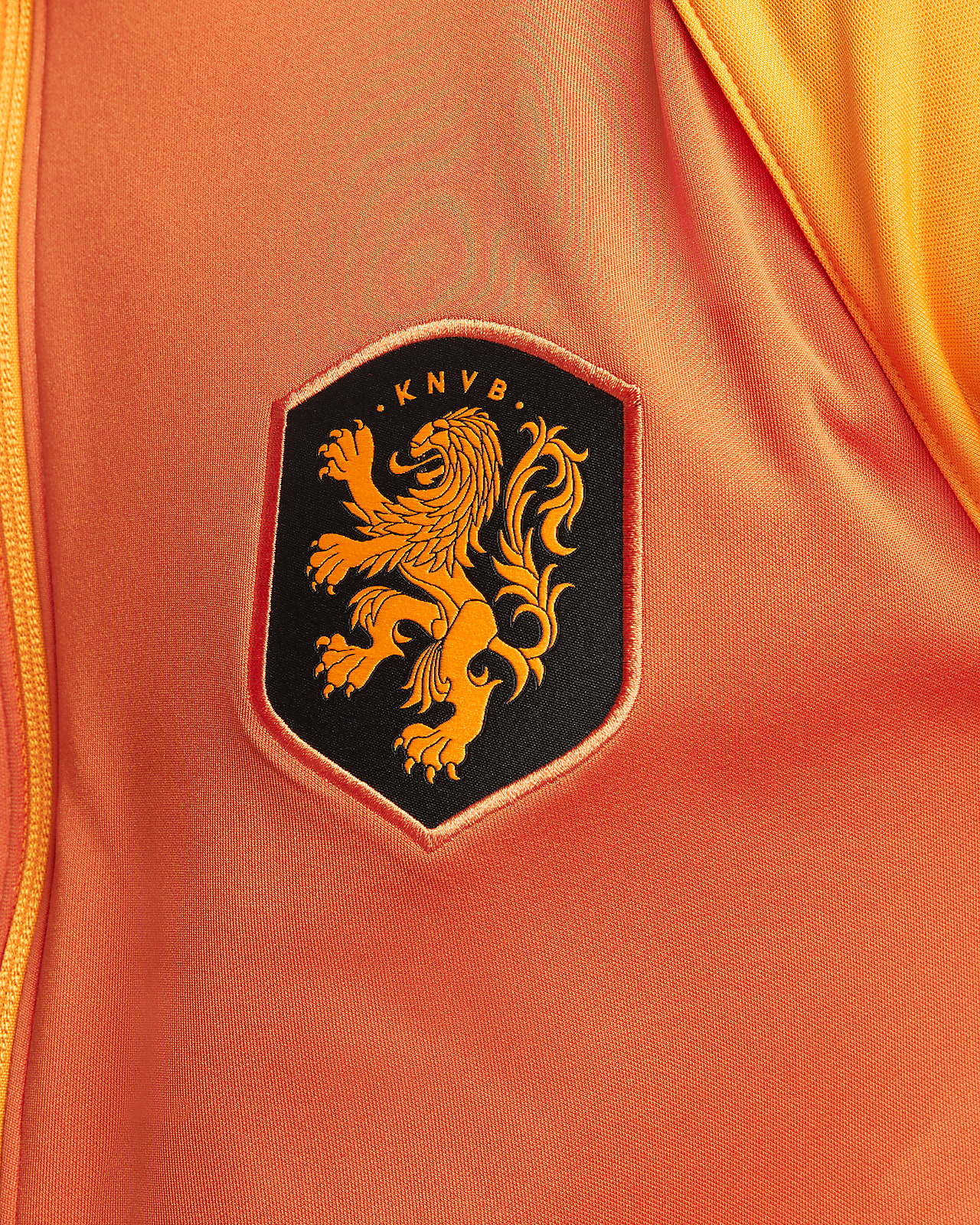 Netherlands Academy Pro Knit Football Jacket - Orange Peel / Campfire ...