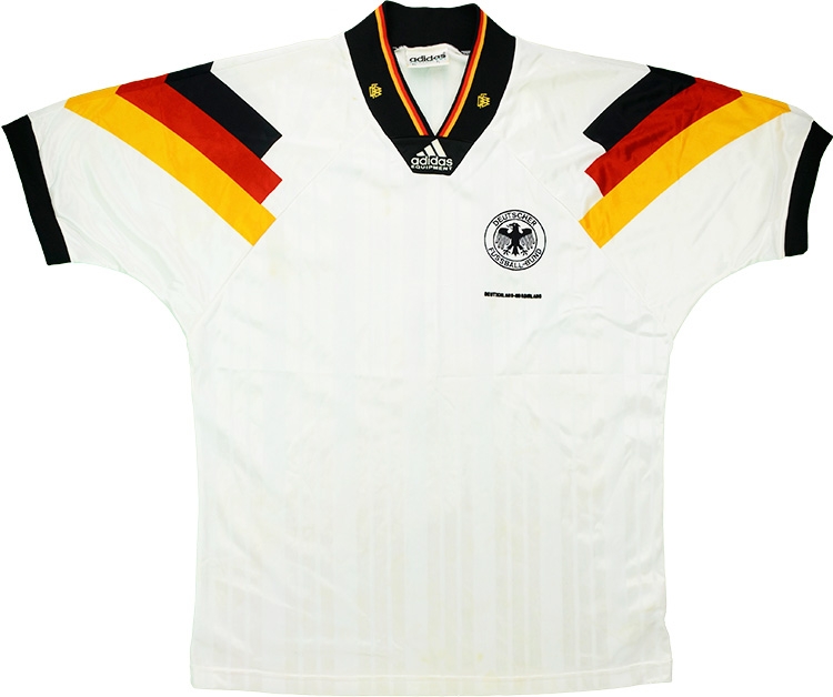 Adidas 1992 Germany Match Worn Home Shirt - Football Shirt Culture ...