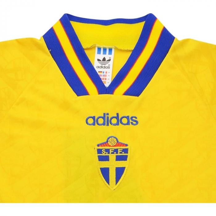 Adidas 1994 Sweden Match Worn Home Shirt - Football Shirt Culture ...