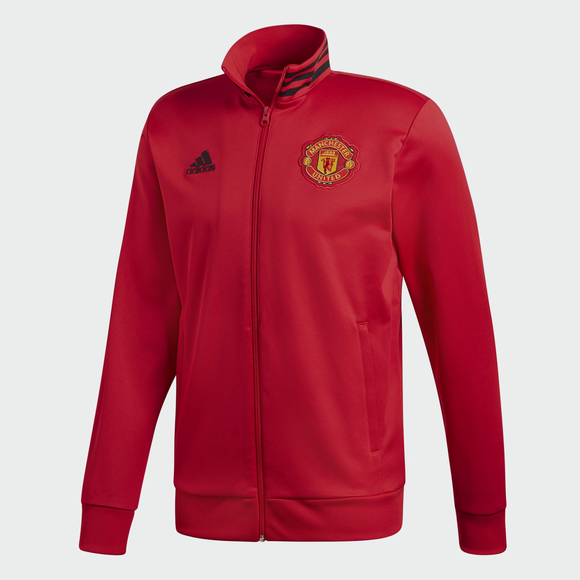 Adidas Manchester United 3-Stripes Track Jacket - Real Red / Black