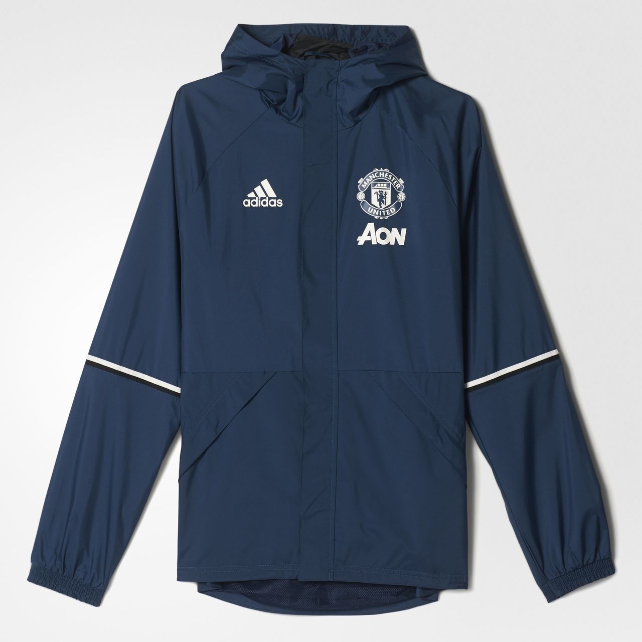 Adidas Manchester United FC All-Weather Jacket - Mineral Blue ...