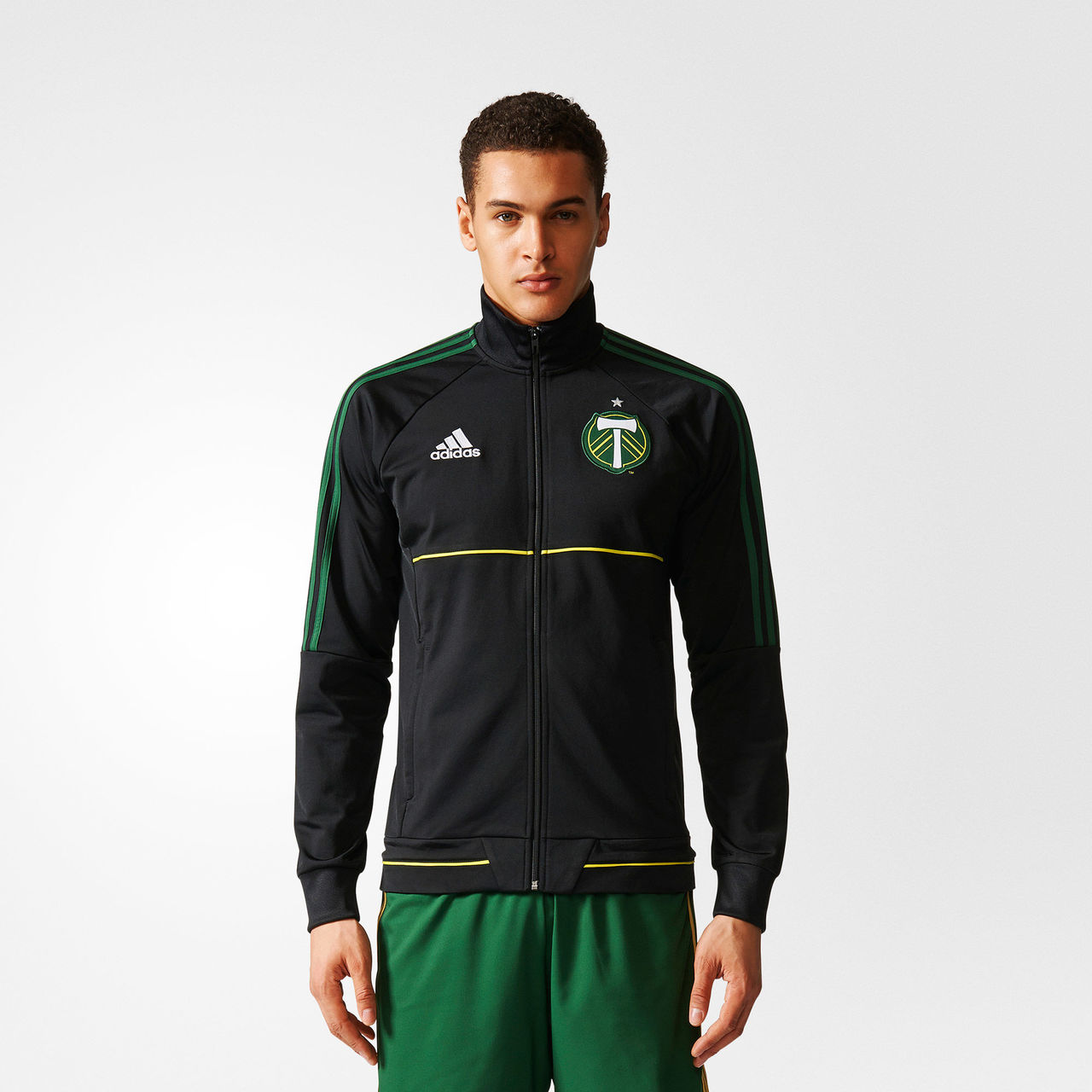 Portland Timbers 2017 Adidas Anthem Jacket - Black / Shock Slime ...