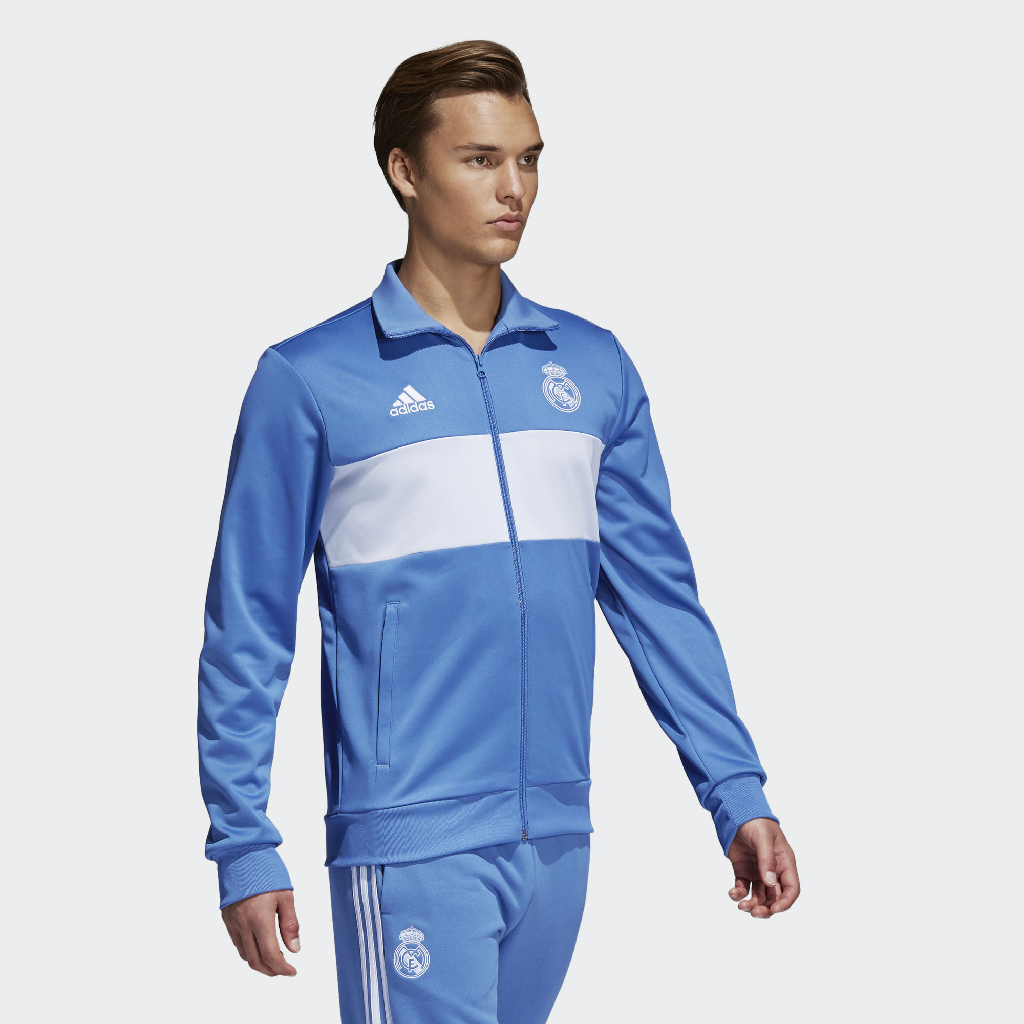 Adidas Real Madrid 3-stripes Track Jacket - Trace Royal / Aero Blue ...