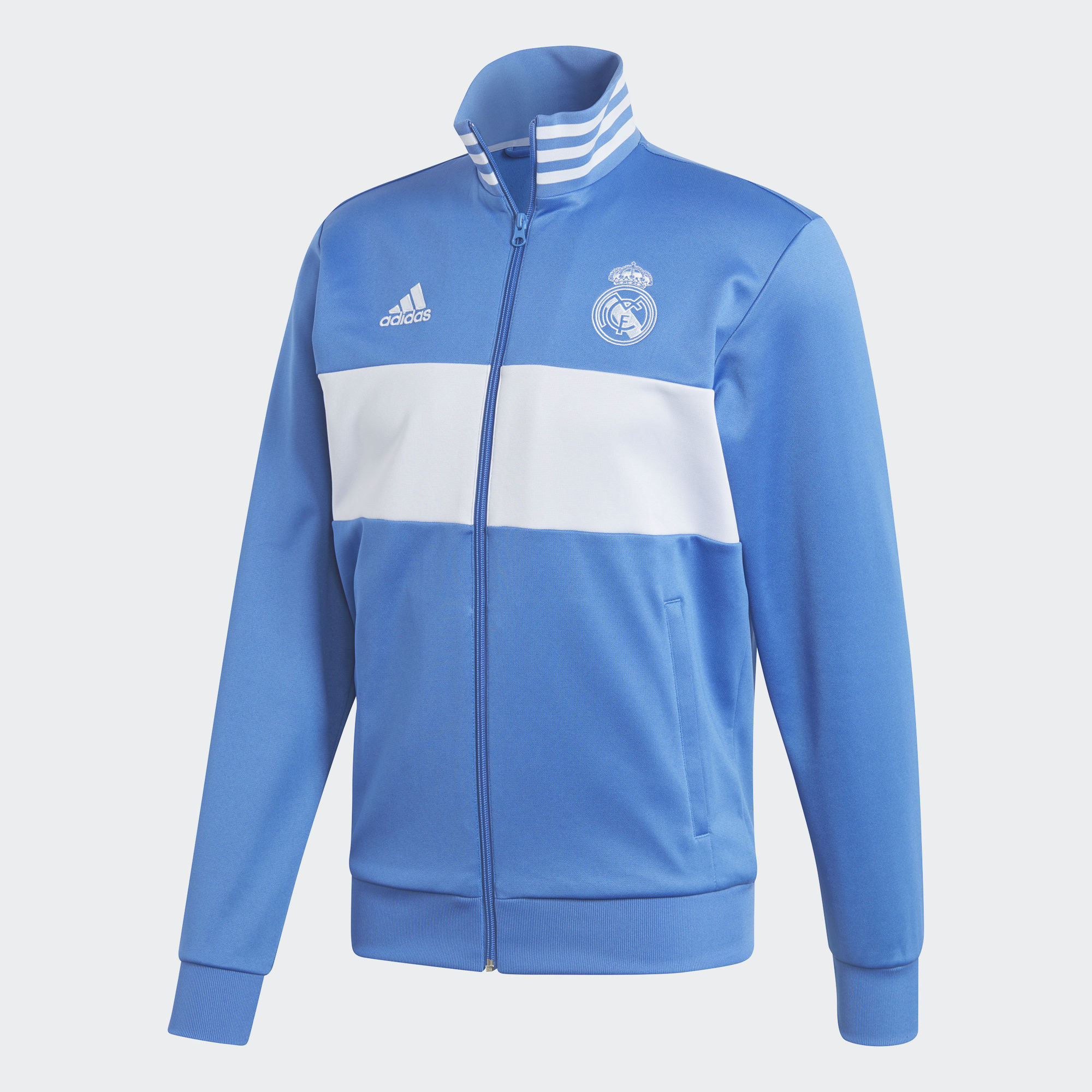 Adidas Real Madrid 3-stripes Track Jacket - Trace Royal / Aero Blue ...