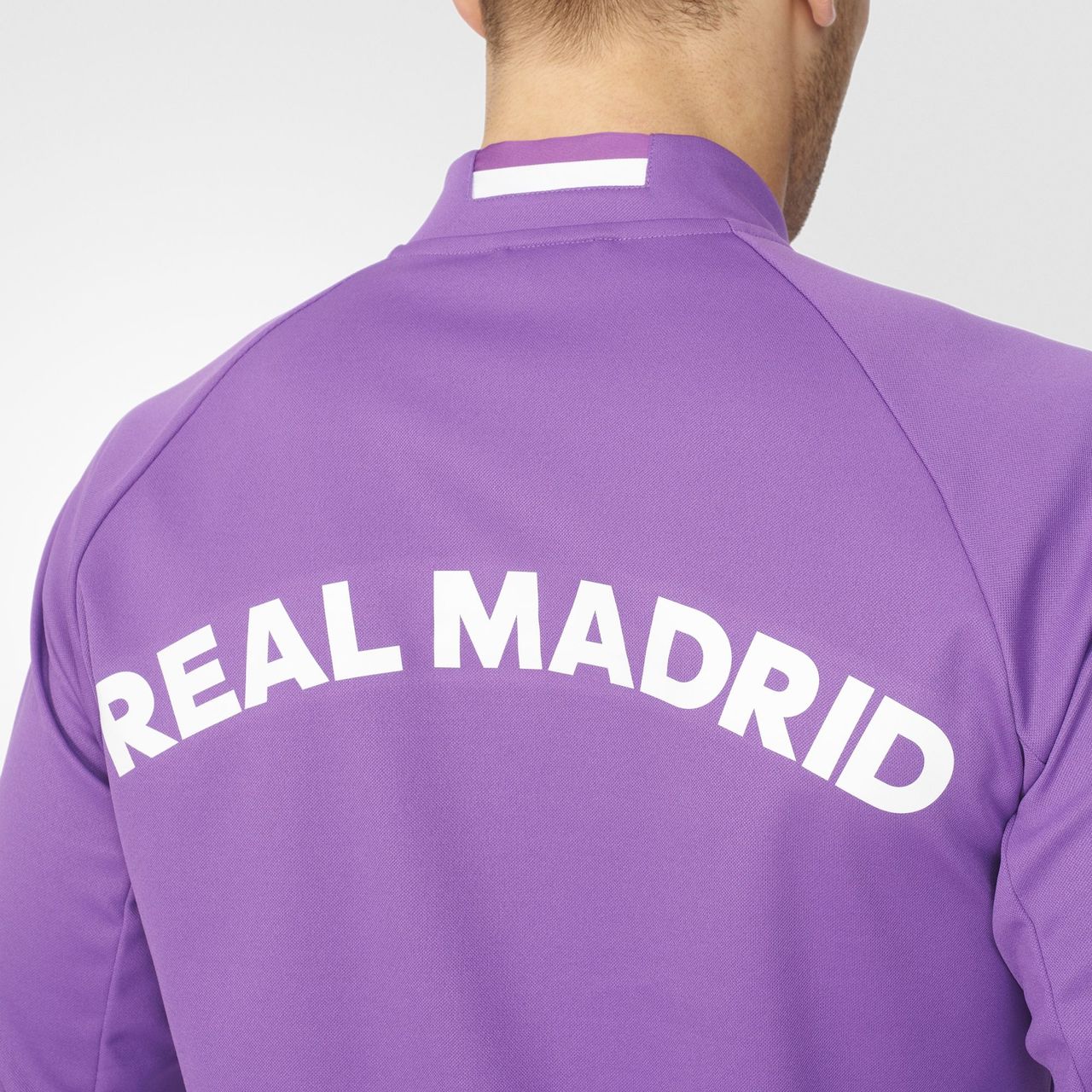 Adidas Real Madrid Away Anthem Jacket - Ray Purple / Crystal White ...