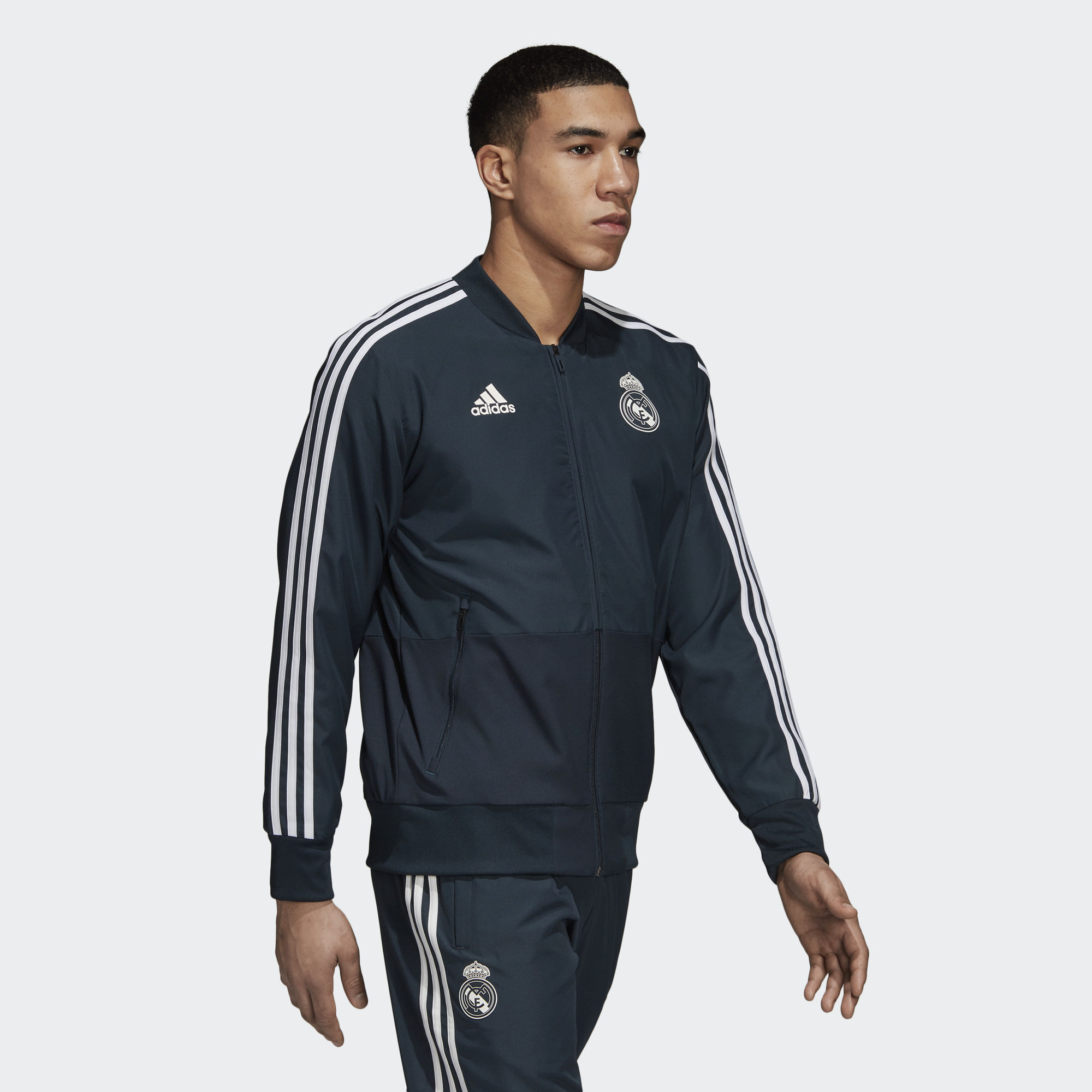 Adidas Real Madrid Presentation Jacket - Blue / Black / Core White ...