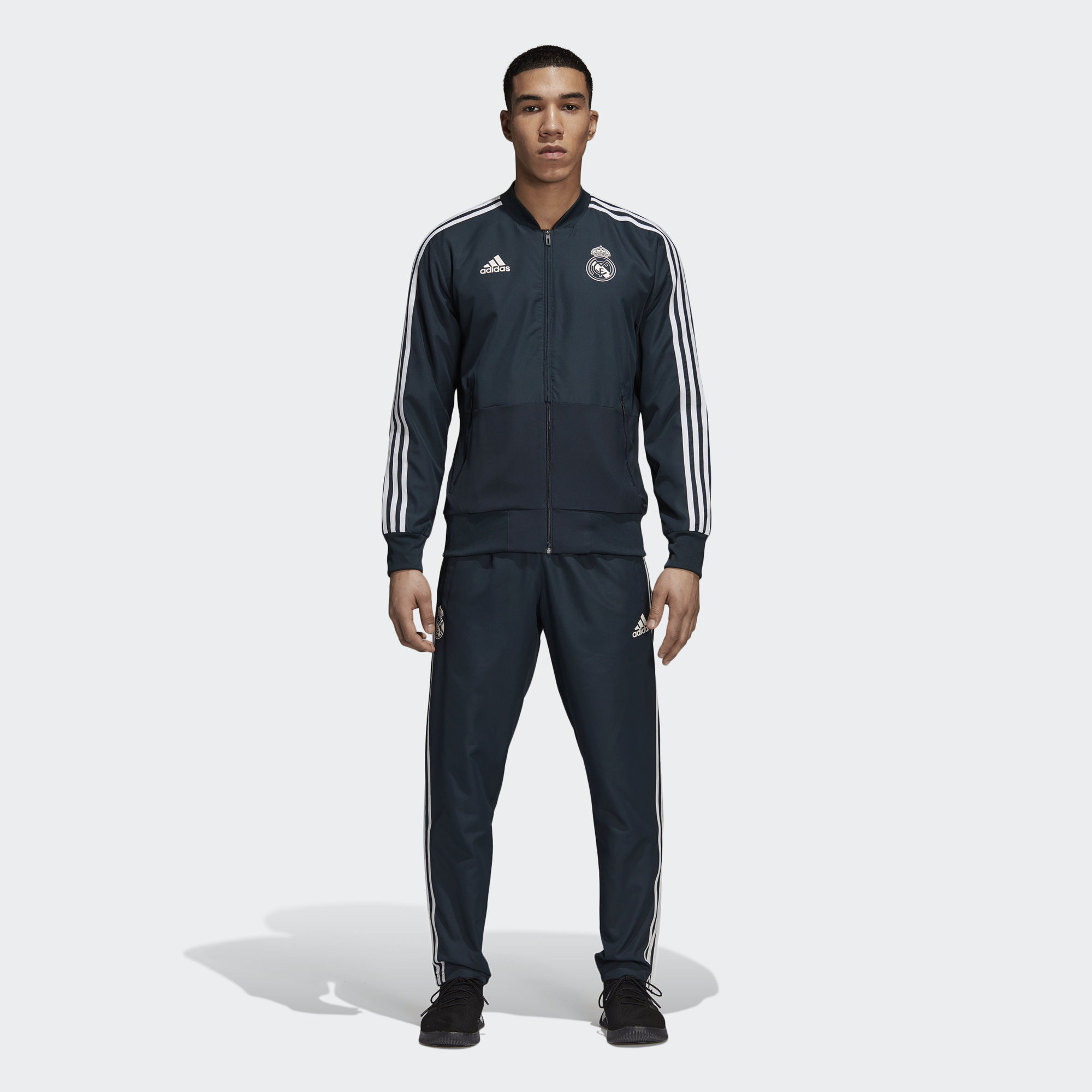 Adidas Real Madrid Presentation Jacket - Blue / Black / Core White ...