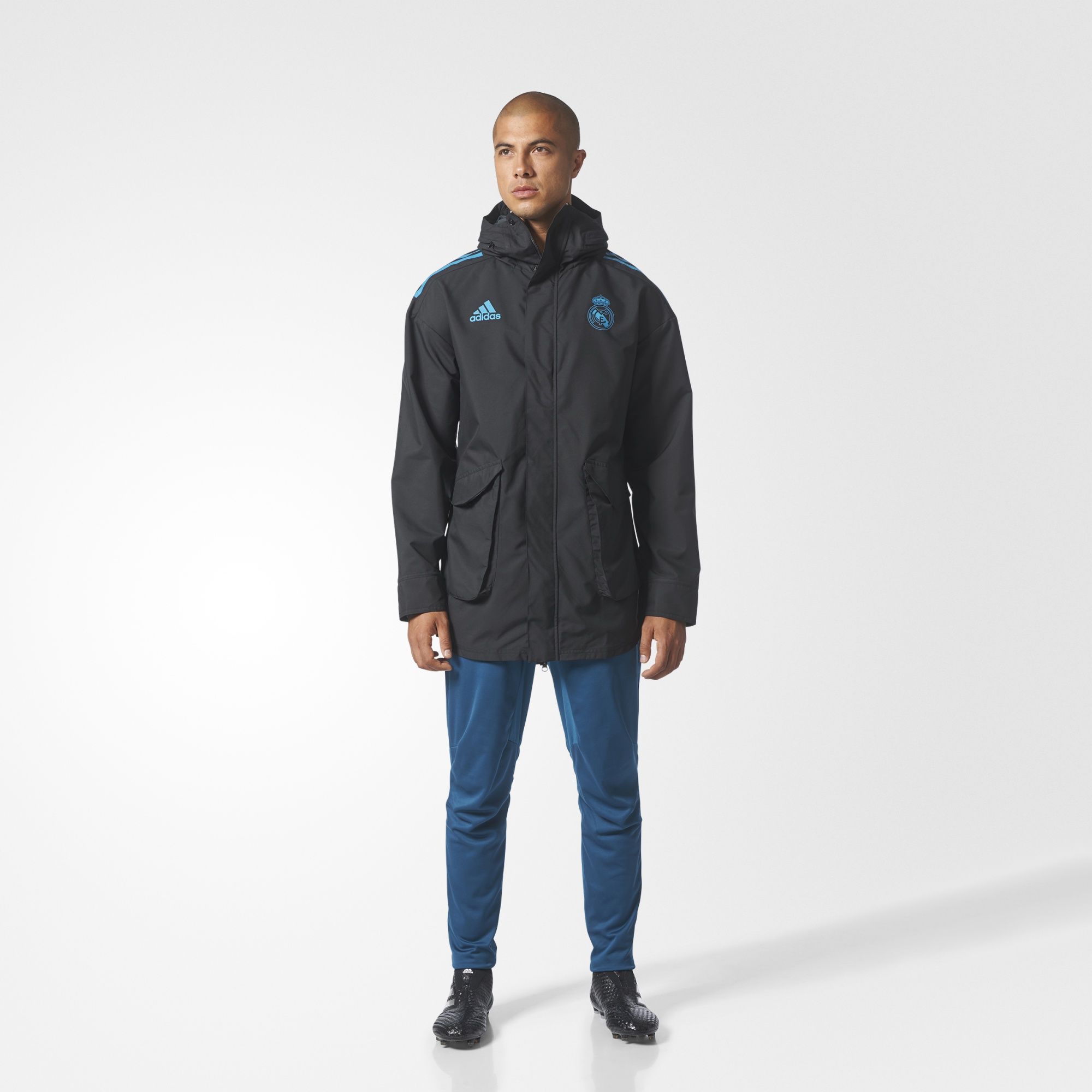 Adidas Real Madrid UCL All-weather Jacket - Black / Vivid Teal