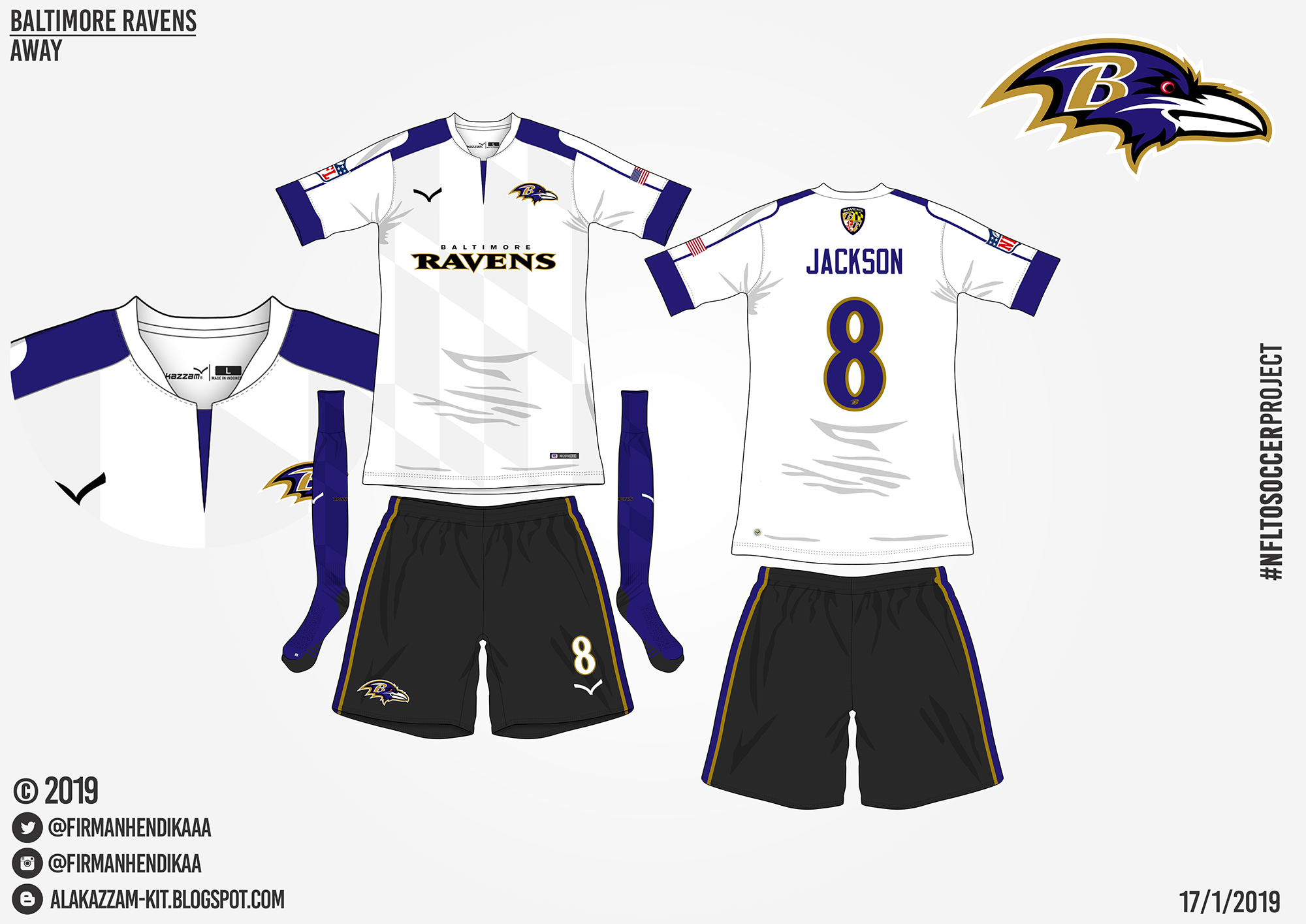 Baltimore Ravens "NFL to Soccer" Football Kit Concept - Football Shirt ...