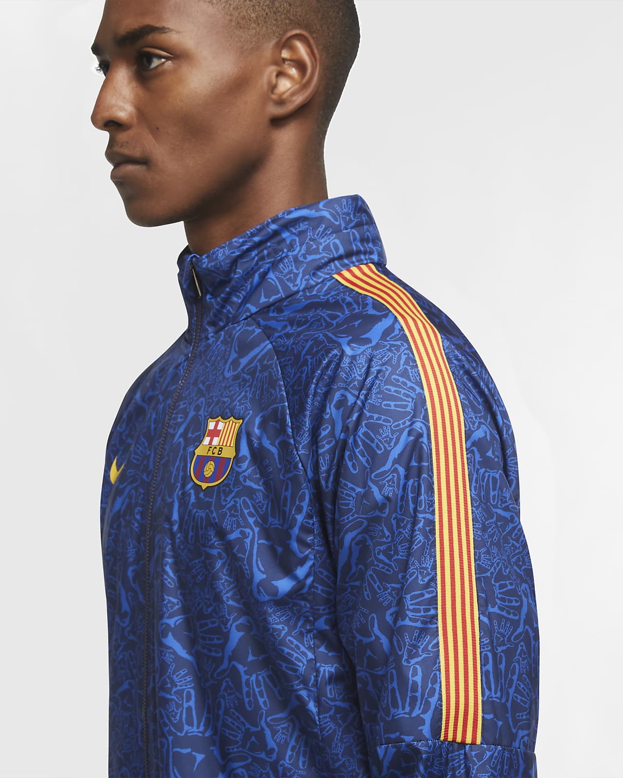 Barcelona AWF Football Jacket - Game Royal / Blackened Blue / Obsidian ...