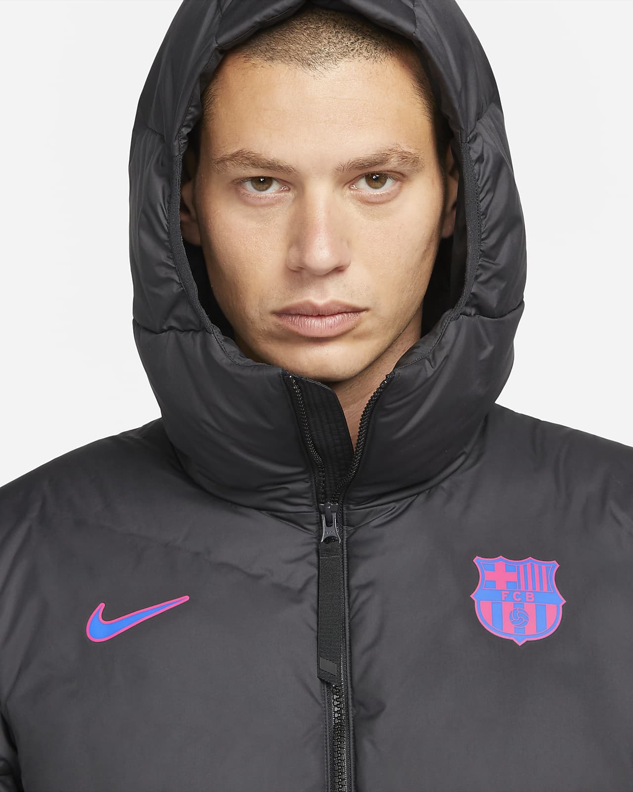 Barcelona 21/22 Strike Therma-FIT Football Down Jacket - Black / Hyper ...