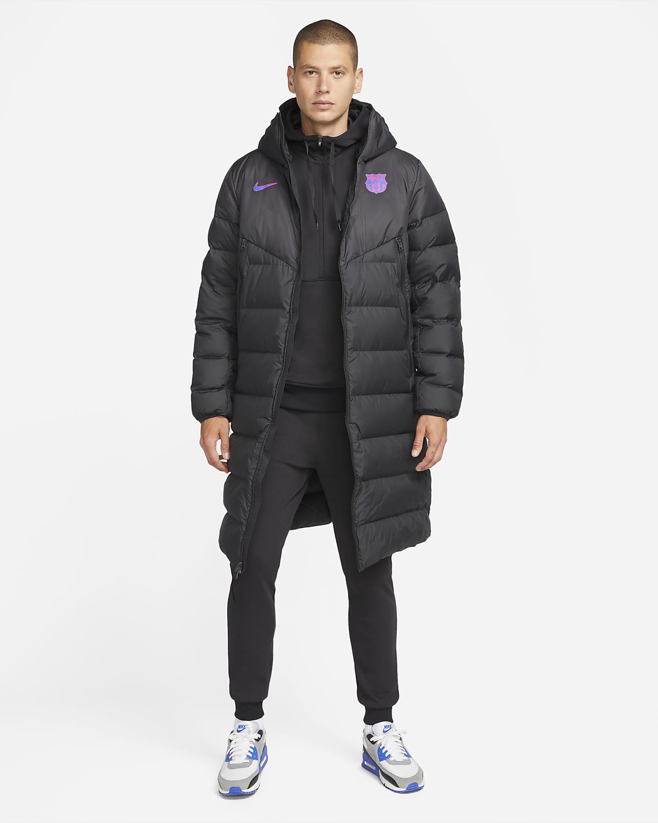 Barcelona 21/22 Strike Therma-FIT Football Down Jacket - Black / Hyper ...