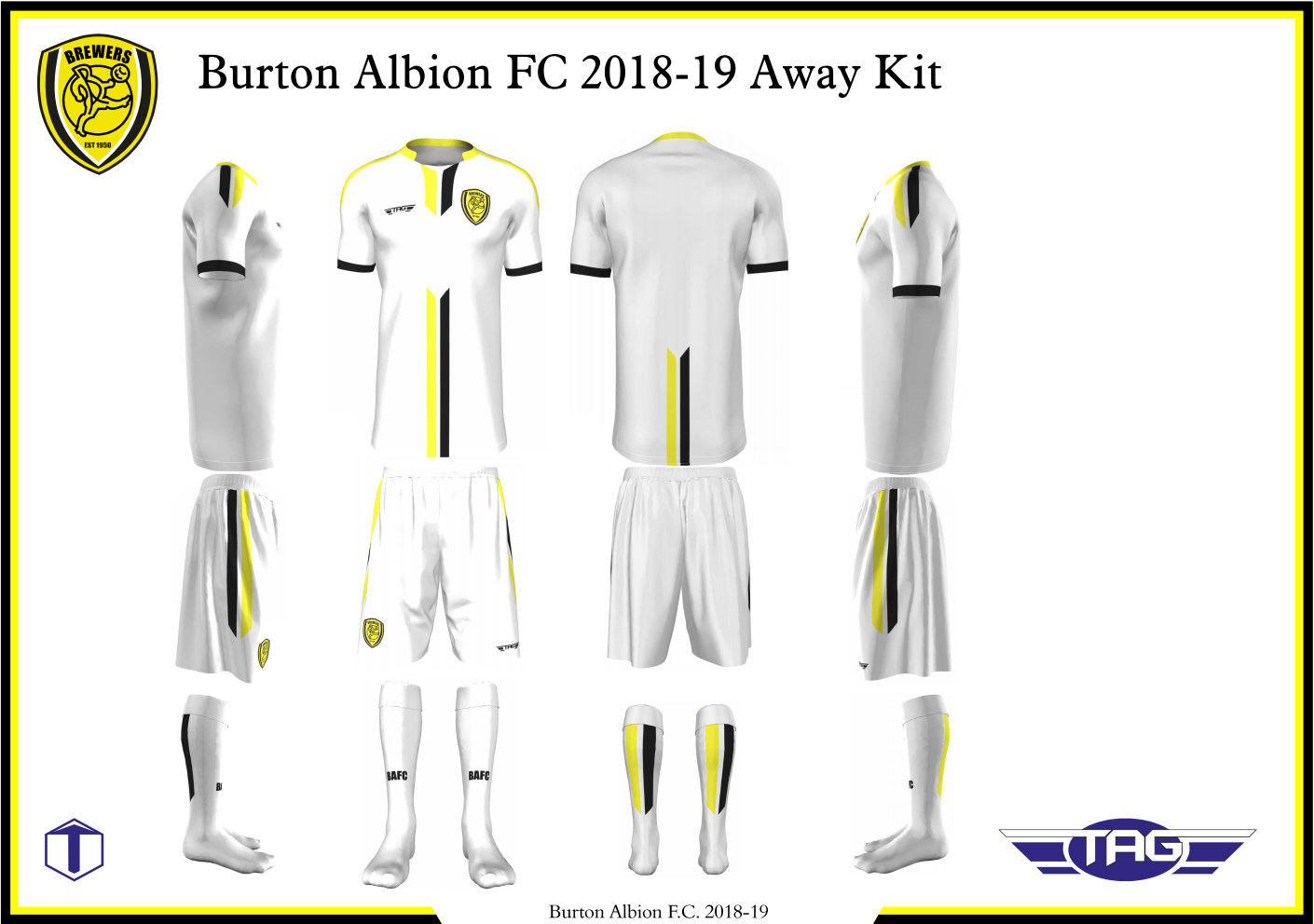 Burton Albion 2018-19 Tag Football Kits