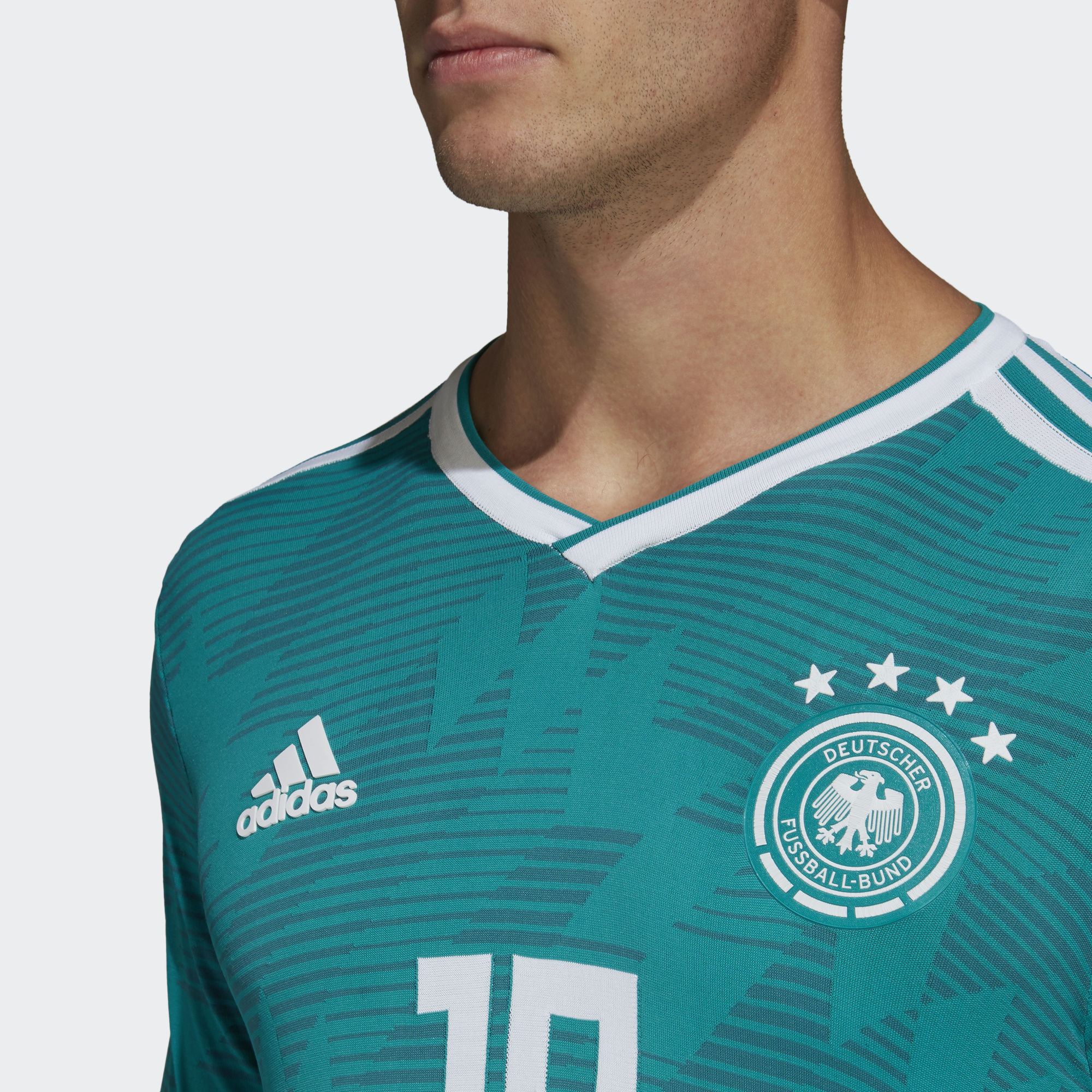 Germany 2018 Adidas Primeknit Away Shirt - Eqt Green / Real Teal / White