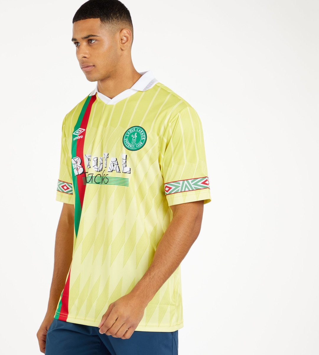 Loyle Carner X Umbro Away Football Shirt - Limelight / Vermillion ...
