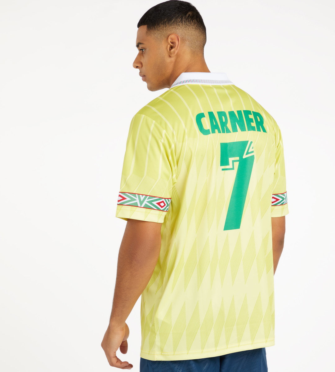 Loyle Carner X Umbro Away Football Shirt - Limelight / Vermillion ...