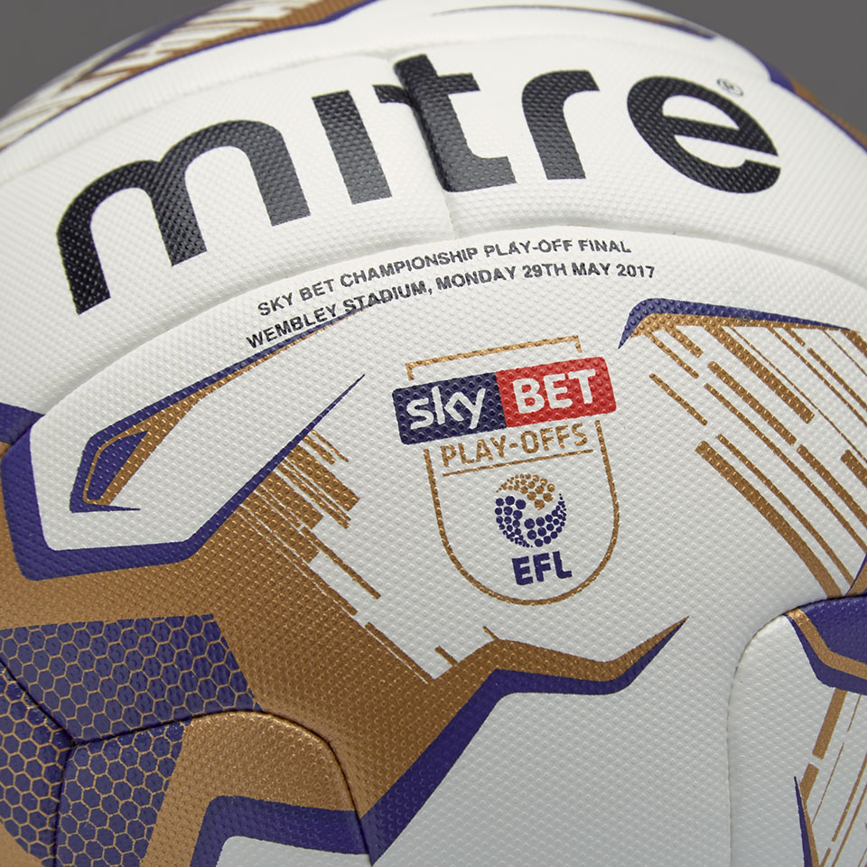 Mitre EFL Ltd Edition Championship Play-Off Ball - White / Gold / Blue ...