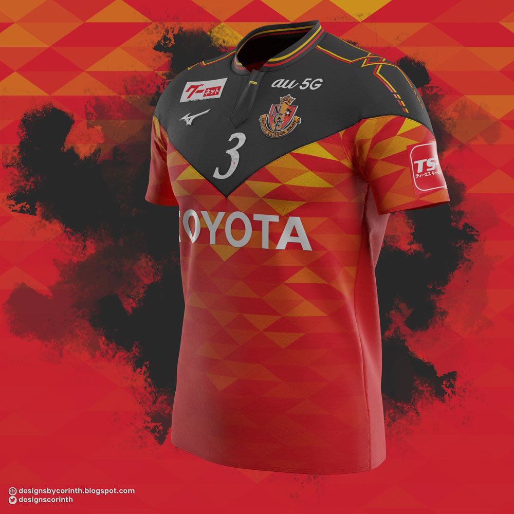 Nagoya Grampus Eight X Mizuno Home Shirt Concept by Corinth - Football ...