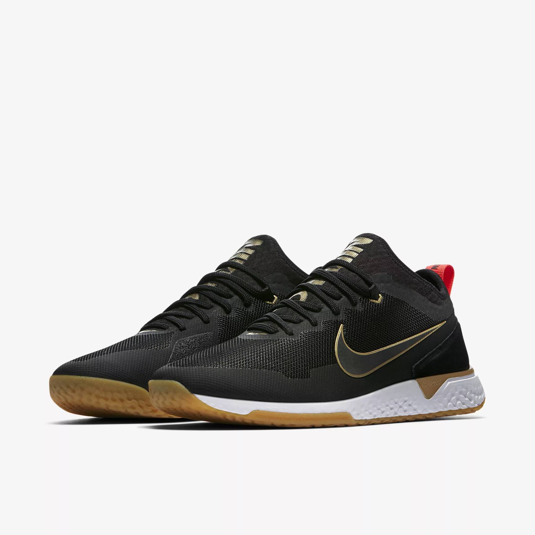Nike F.C. Football Shoe - Black / Bright Crimson / Metallic Gold / Black