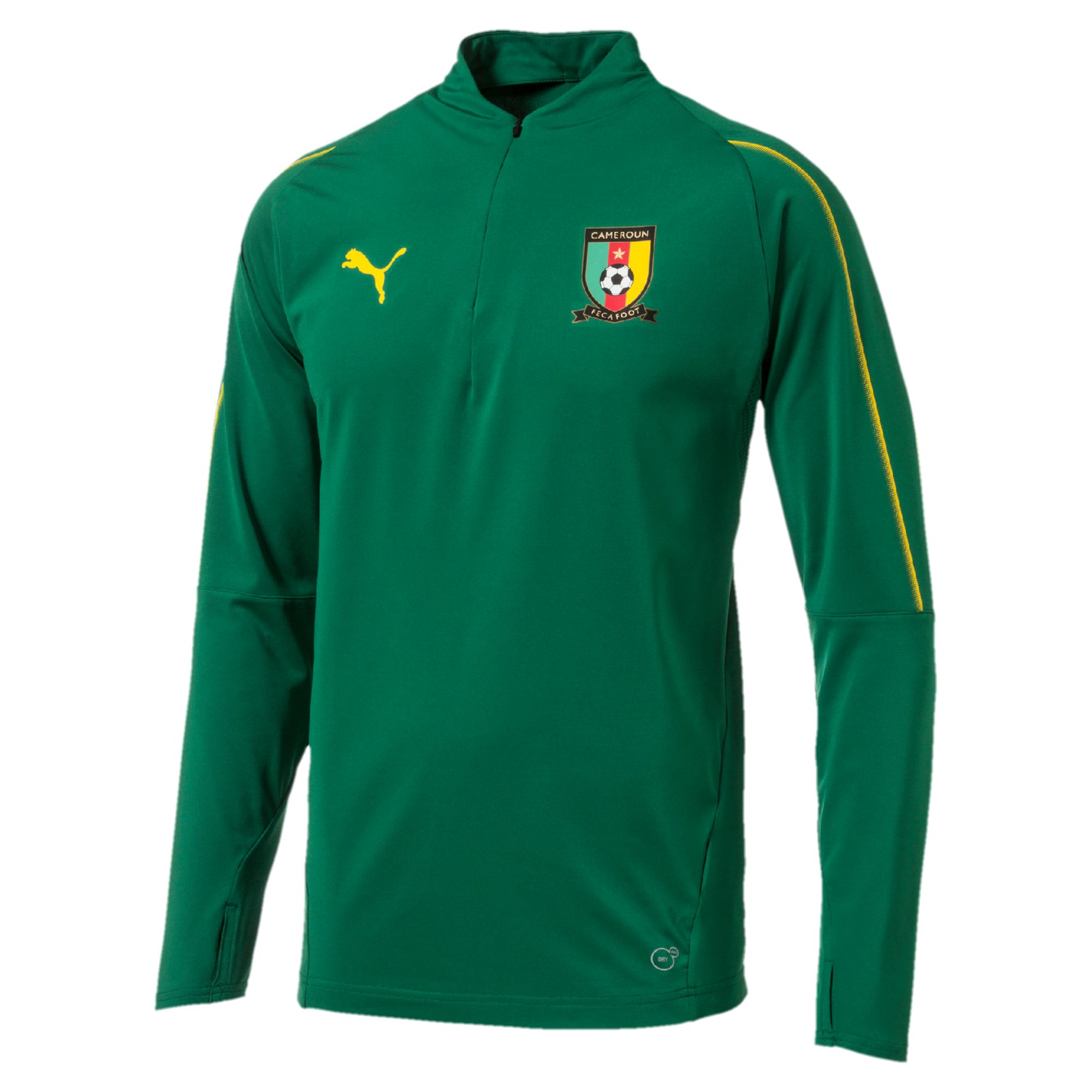 Puma 2018 Cameroon 1/4 Zip Training Top - Power Green - Football Shirt ...