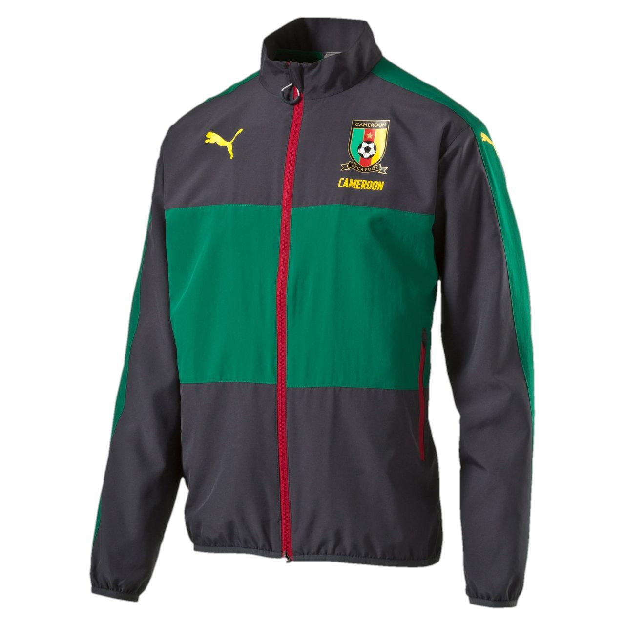 Puma Cameroon Leisure Jacket - Ebony / Power Green / Chili Pepper ...