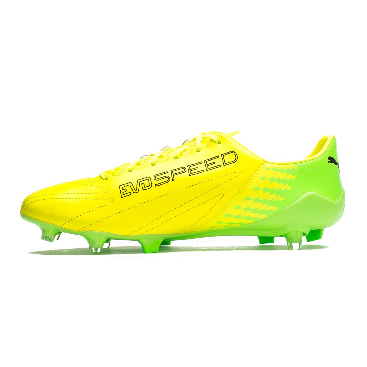Puma evoSPEED 17 SL K-Leather FG - Safety Yellow / Puma Black / Green ...