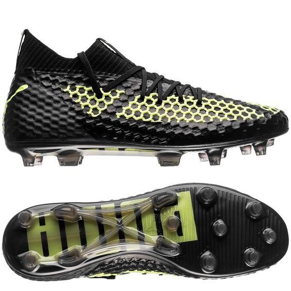 Puma Future 18.1 Netfit FG/AG - Black / Black / Yellow - Football Shirt ...