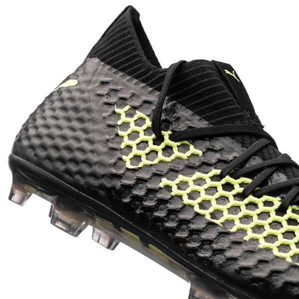 Puma Future 18.1 Netfit FG/AG - Black / Black / Yellow - Football Shirt ...